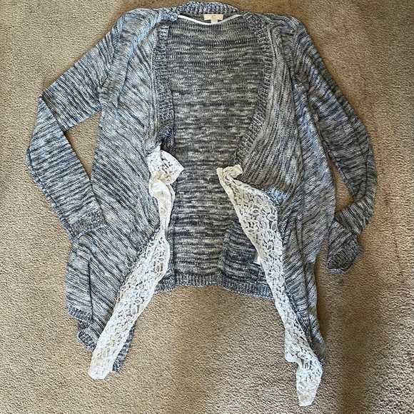 Charming Charlie | Sweaters | Charming Charlie Blue And White Lace ...